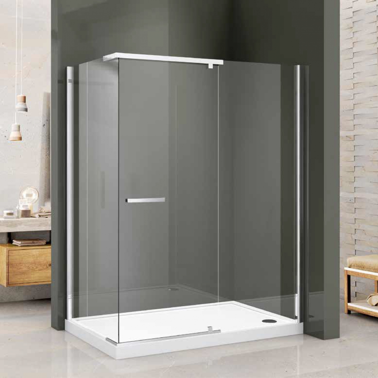 Mayon cabin on rectangular shower tray Vela Banyo
